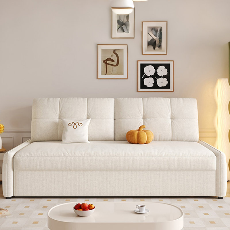 Loveseat Beige 100 Polyester Sleeper sofa 33.07 H x 53.15 W x 37.4 D